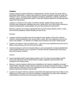 Gartner magic quadrant for cloud financial planning and analysis solutions | PDF | Cloud ...