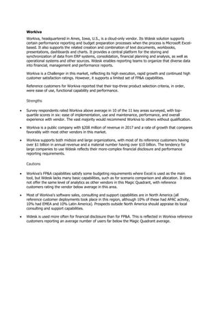 Gartner magic quadrant for cloud financial planning and analysis ...