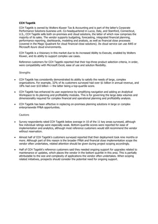 Gartner magic quadrant for cloud financial planning and analysis ...
