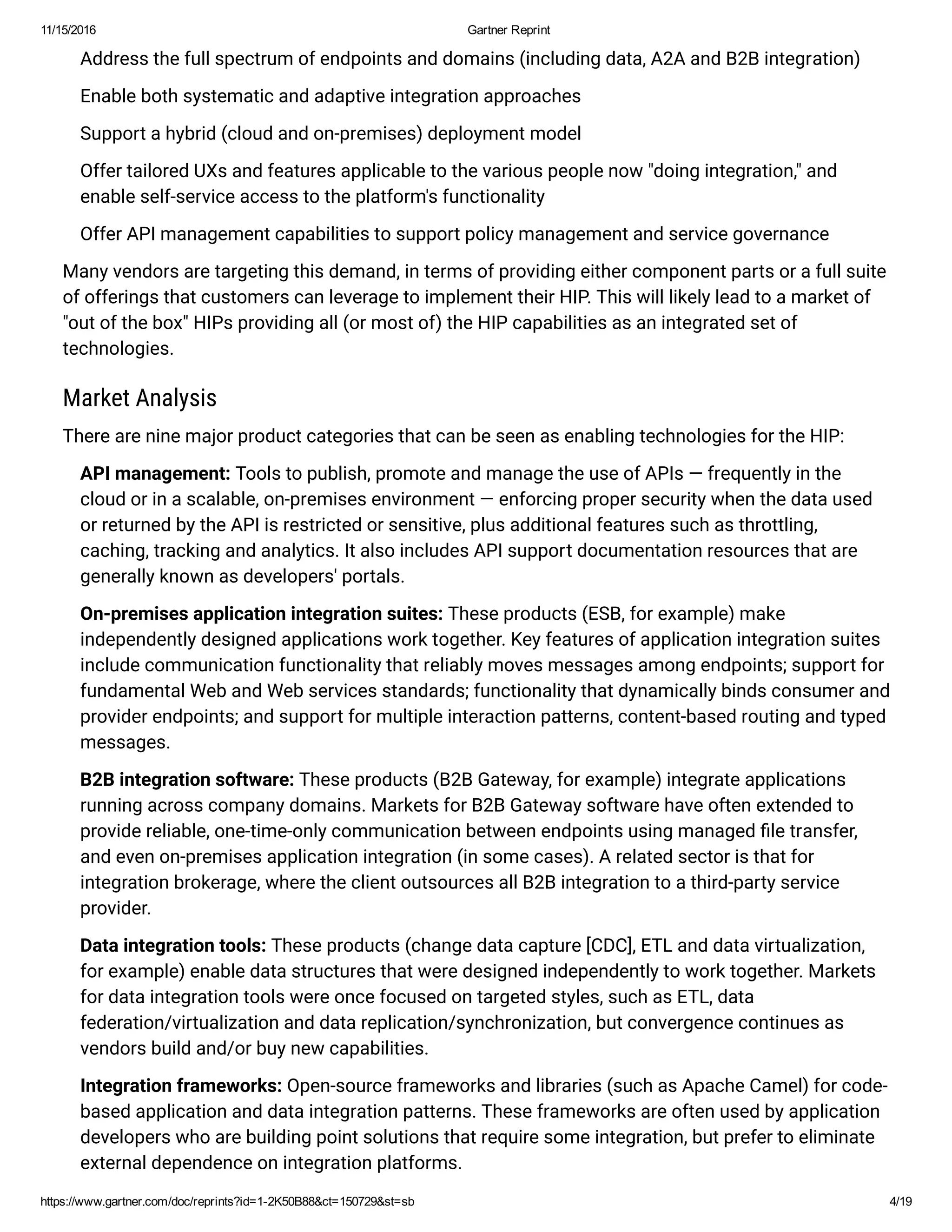 Gartner market guide for hybrid integration platform enabling technologies | PDF | Cloud ...
