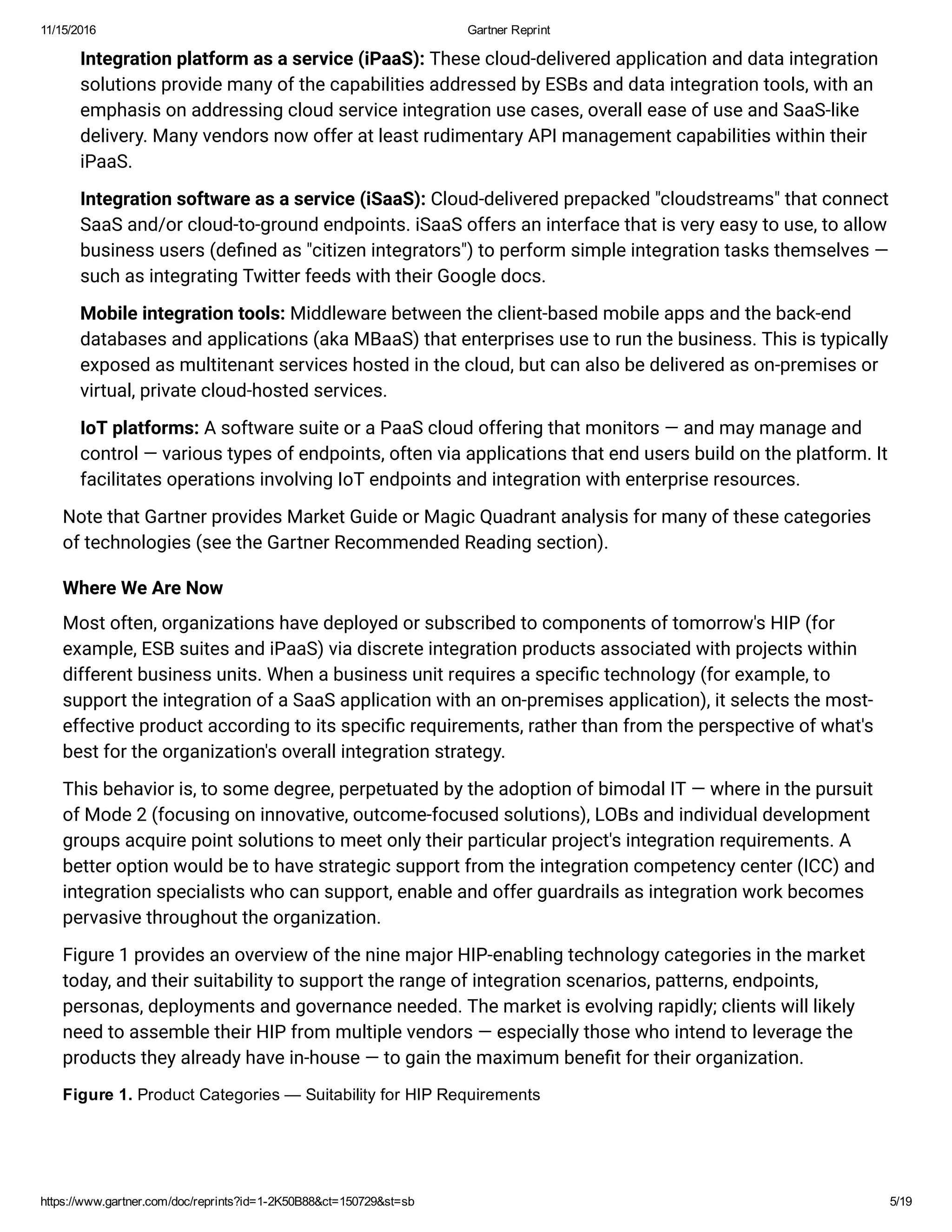 Gartner market guide for hybrid integration platform enabling ...