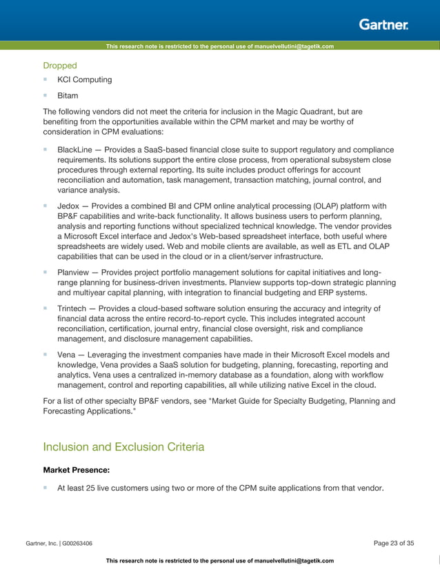 Gartner Magic Quadrant for Corporate Performance Management Suites ...