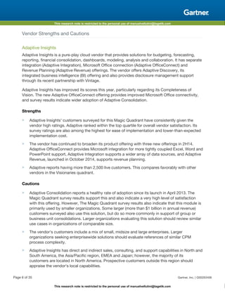 Gartner Magic Quadrant for Corporate Performance Management Suites | PDF
