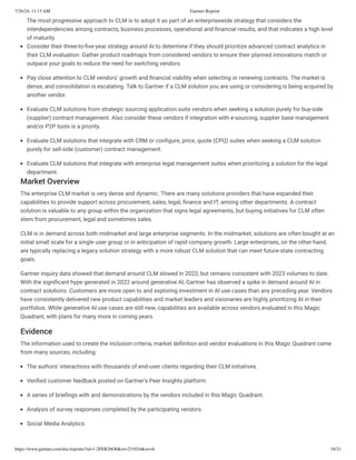Cuadrante magico de Gartner sobre software de CLM | PDF