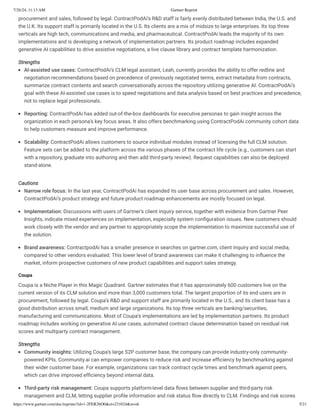 Cuadrante magico de Gartner sobre software de CLM | PDF