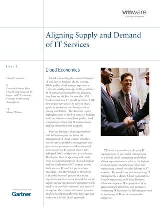 Gartner Report: Aligning Supply and Demand for IT Services | PDF