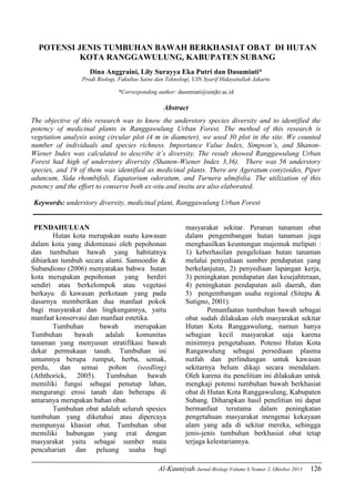 Artikel Potensi Tumbuhan Bawah Berkhasiat Obat di Hutan Kota Rangga ...