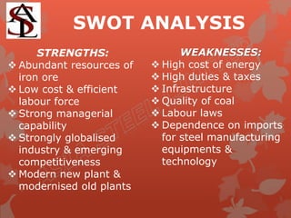 ITT PRESENTATION ON STEEL MANUFACTURING UNIT | PPTX