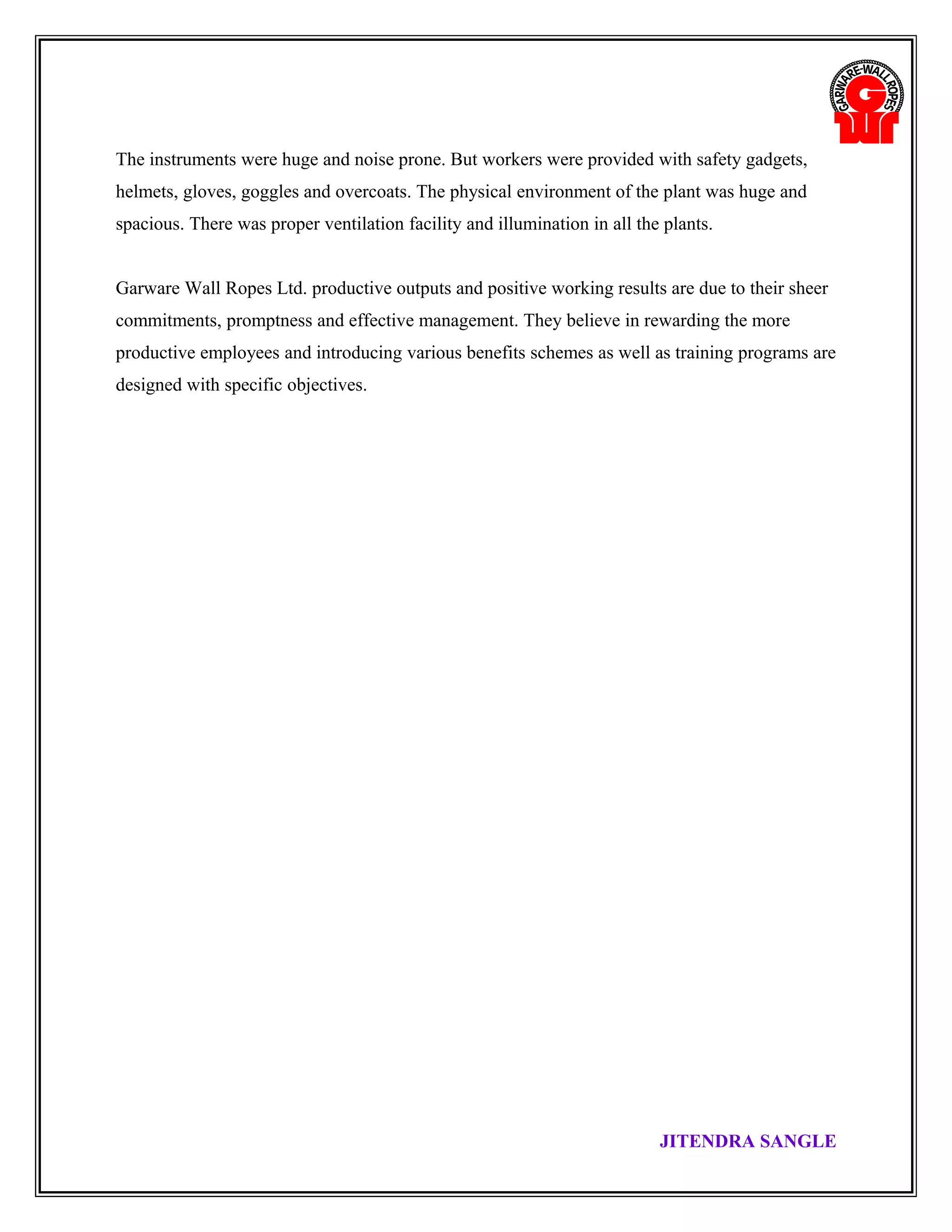 Garware Wall Ropes LTD. | DOC | Manufacturing Industry | Industries