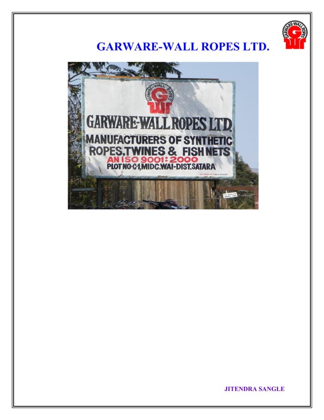 Garware Wall Ropes LTD. | DOC | Manufacturing Industry | Industries