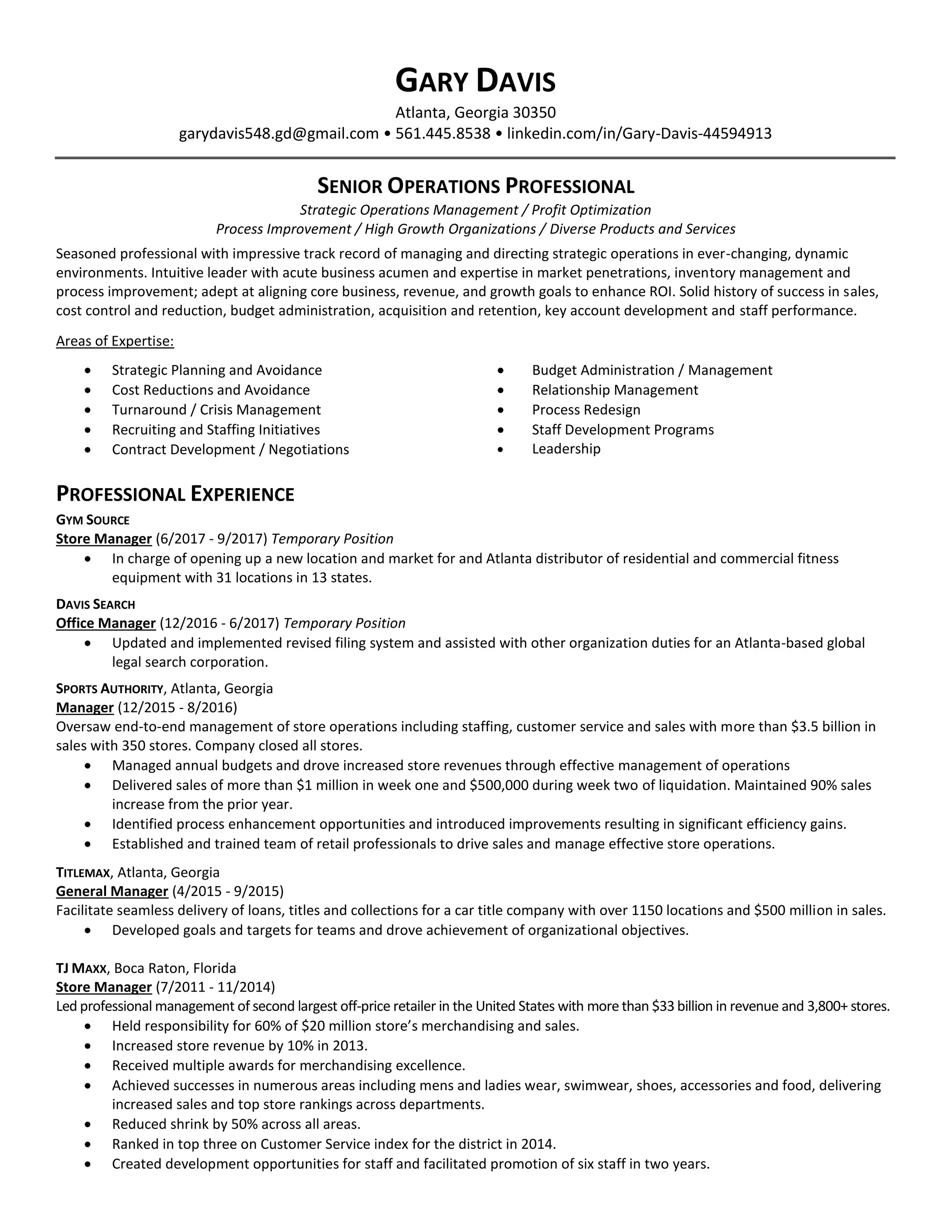 Gary Davis resume | PDF