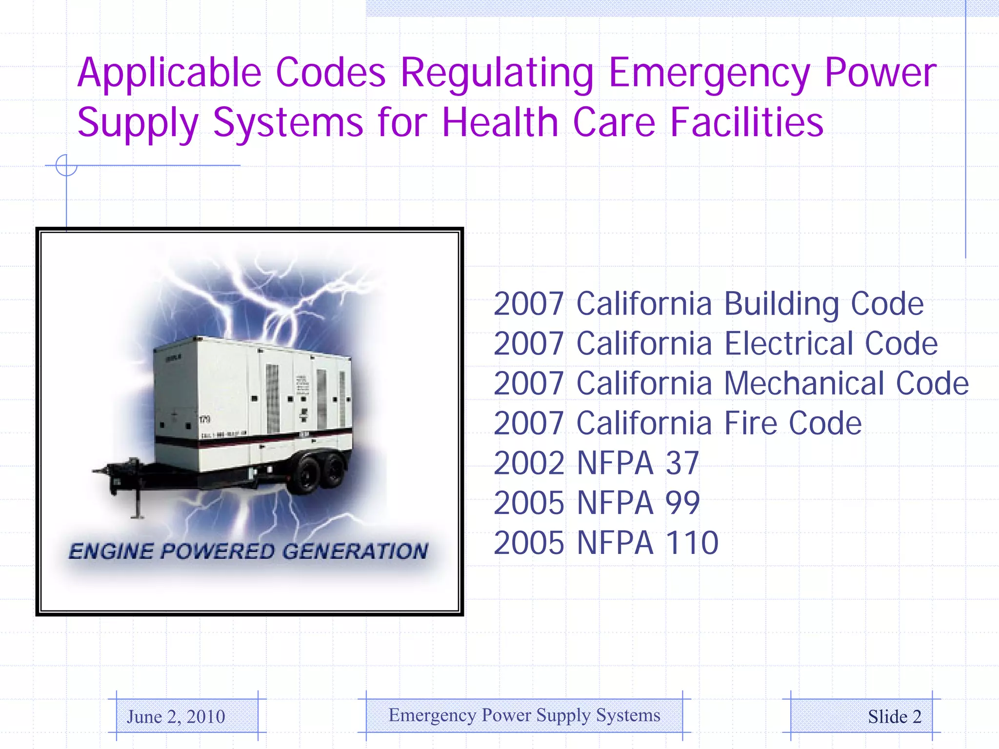 oshpd emergency power supply systems | PDF