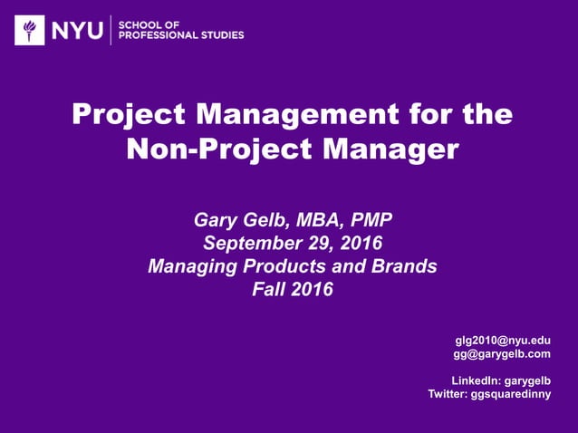 Project Management for the Non-Project Manager | PPTX | Business ...