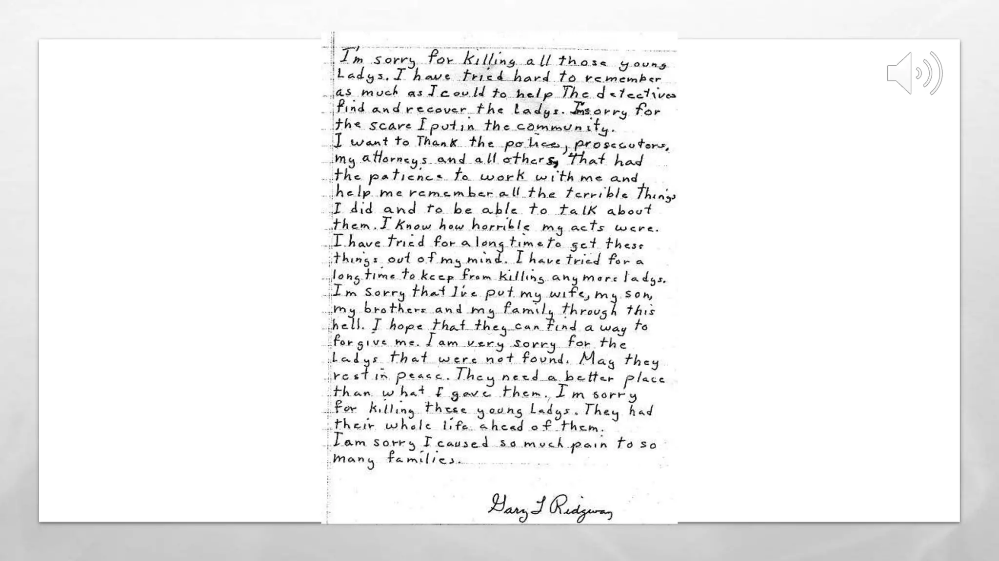 Gary Leon Ridgway Presentation | PPTX