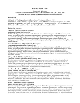 Gary M. Myles, J.D., Ph.D. -- Biotechnology, Life Sciences, and ...
