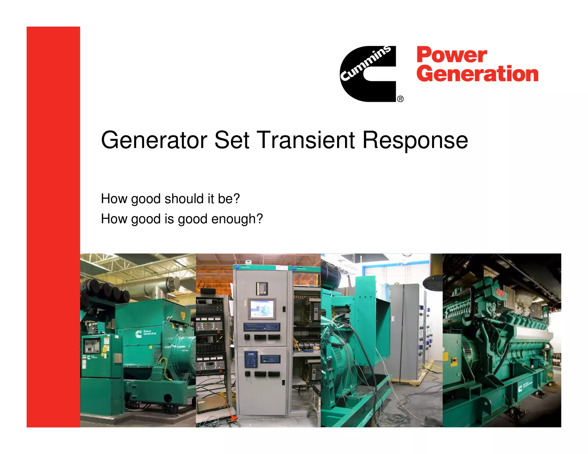 Generator Set Transient Performance | PDF