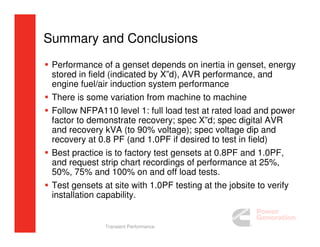 Generator Set Transient Performance | PDF