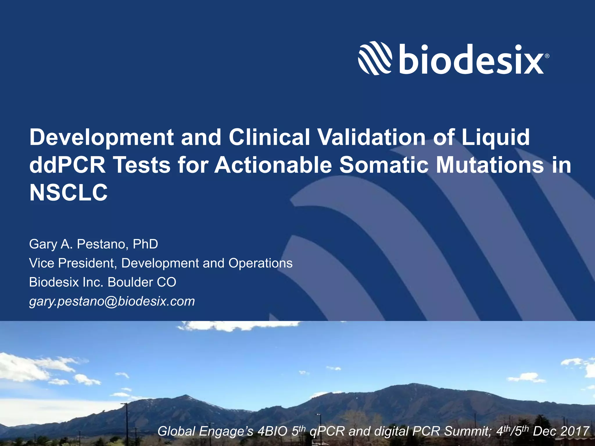 Development and Clinical Validation of Liquid ddPCR Tests for ...