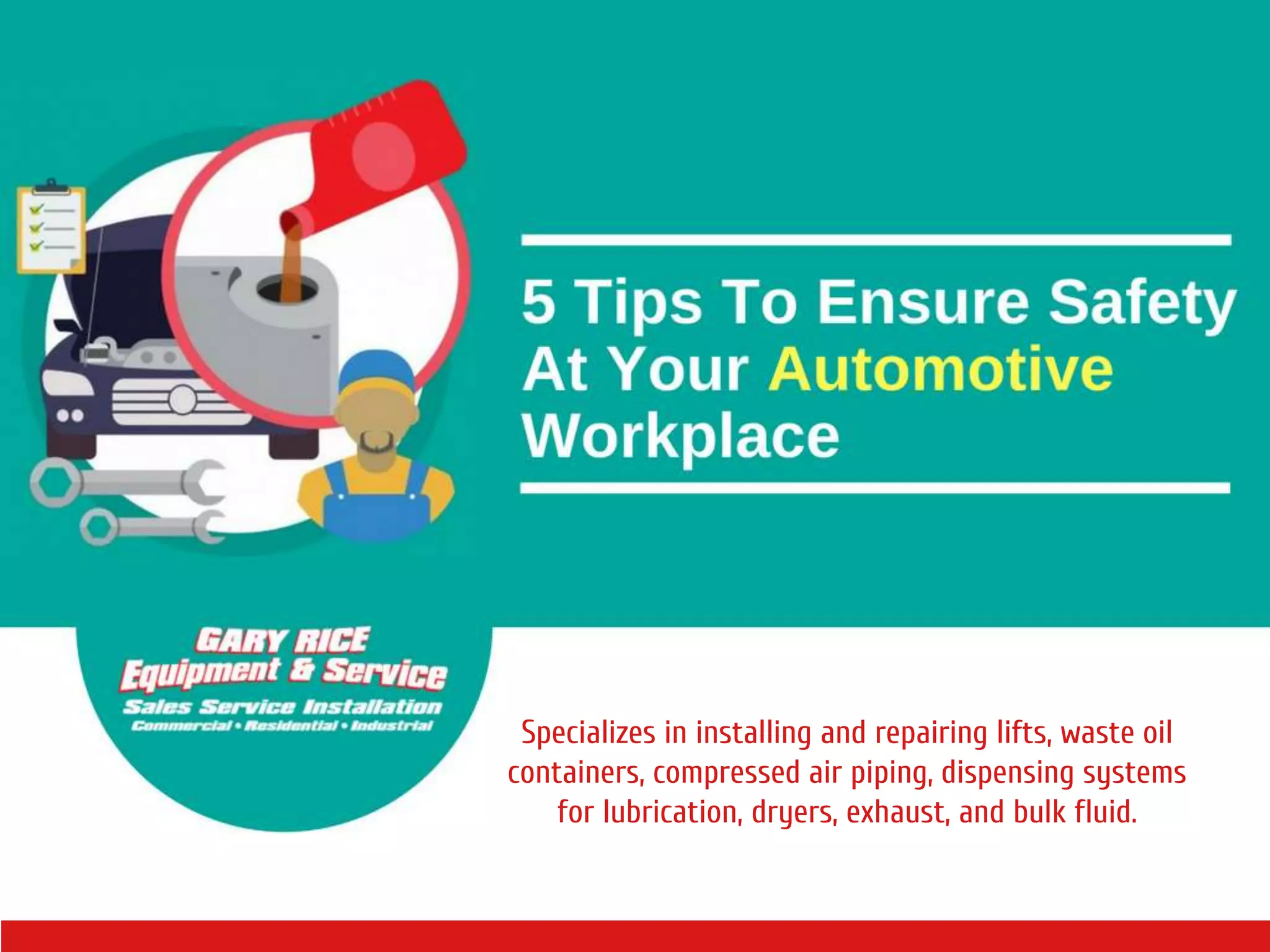 5 Tips To Ensure Safety At Your Automotive Workplace | PPTX