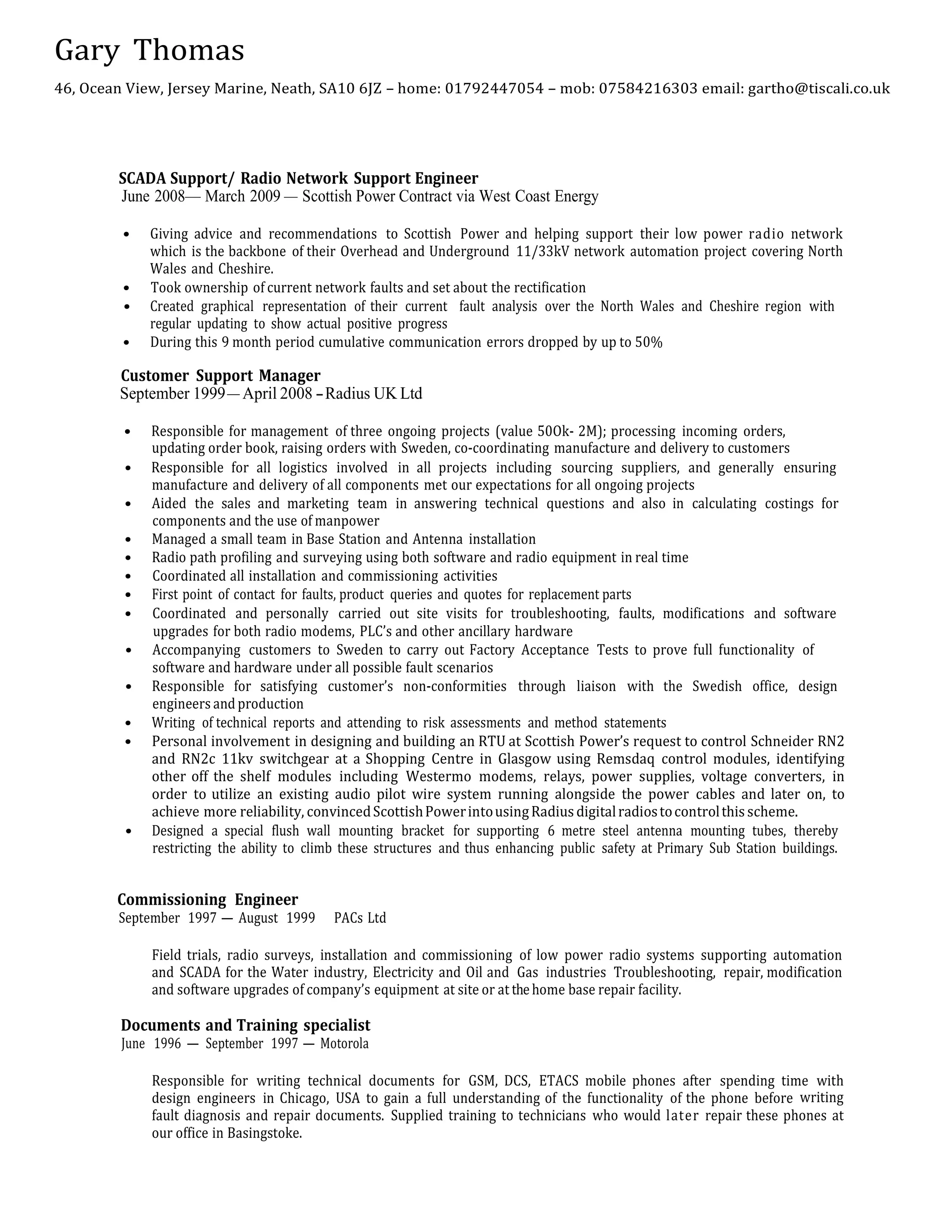 Gary's cv 2016 | PDF | Business Utilities | Business