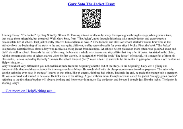 Gary Soto The Jacket Essay | PPT