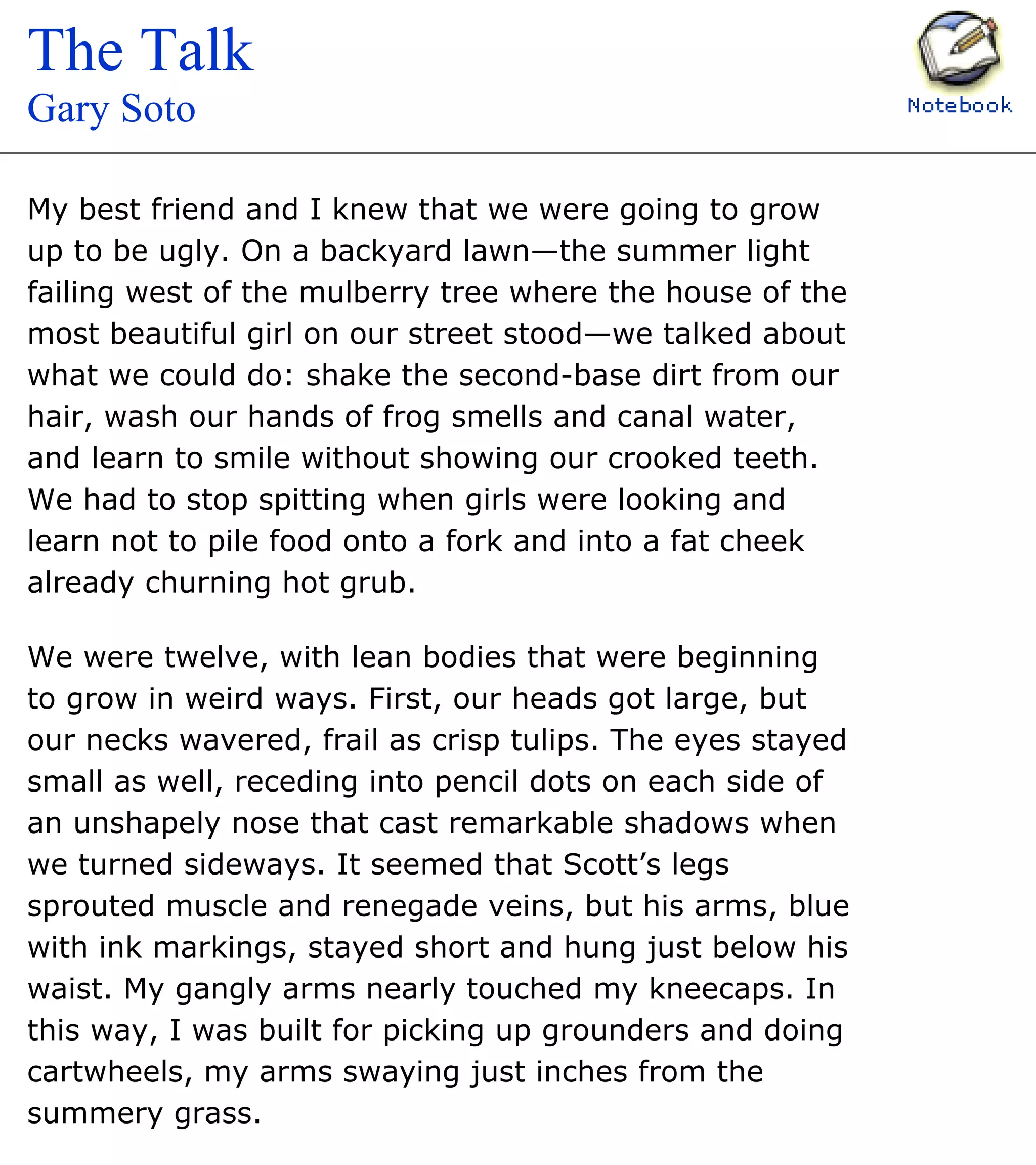Gary soto, the talk | PDF