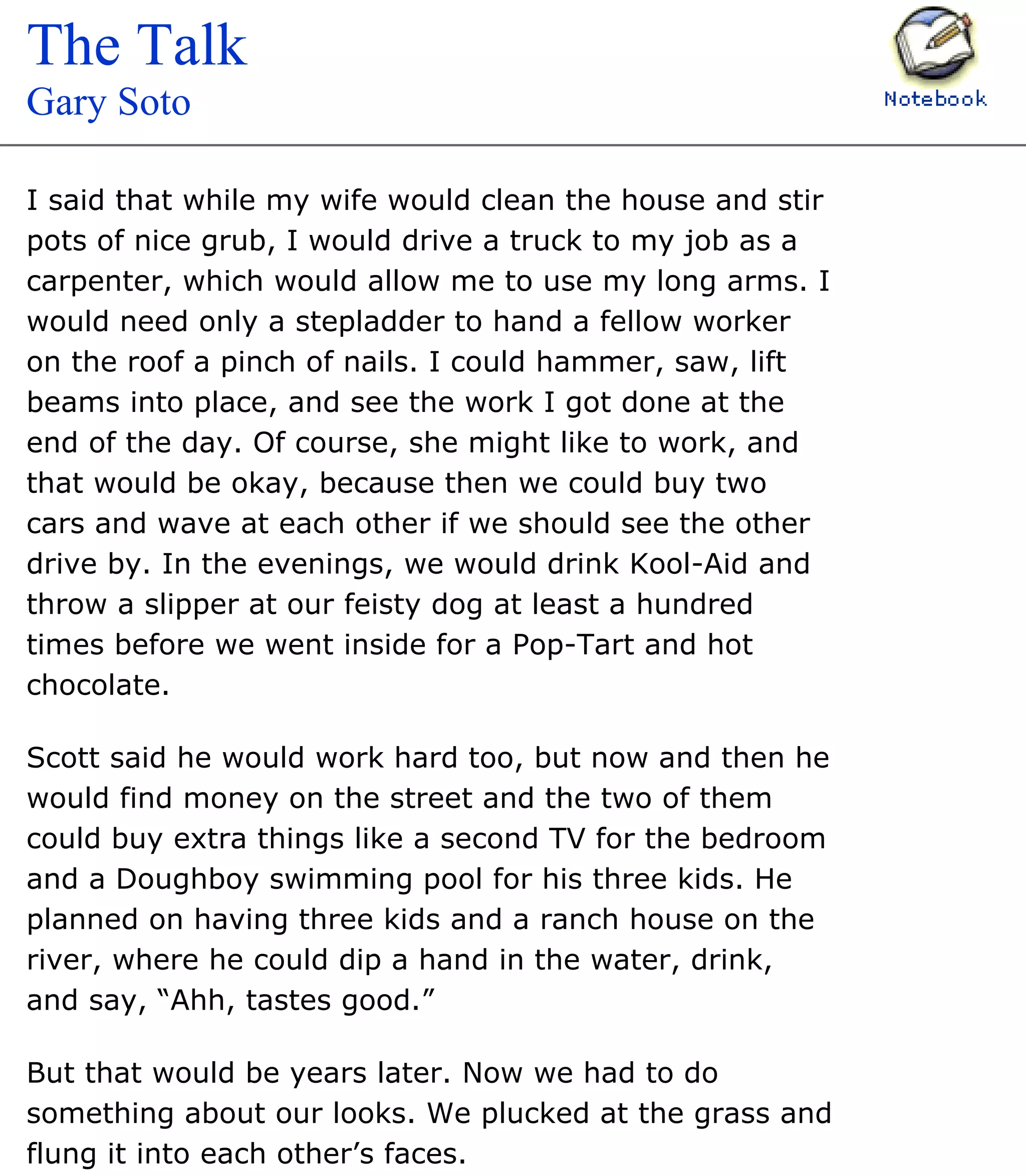 Gary soto, the talk | PDF