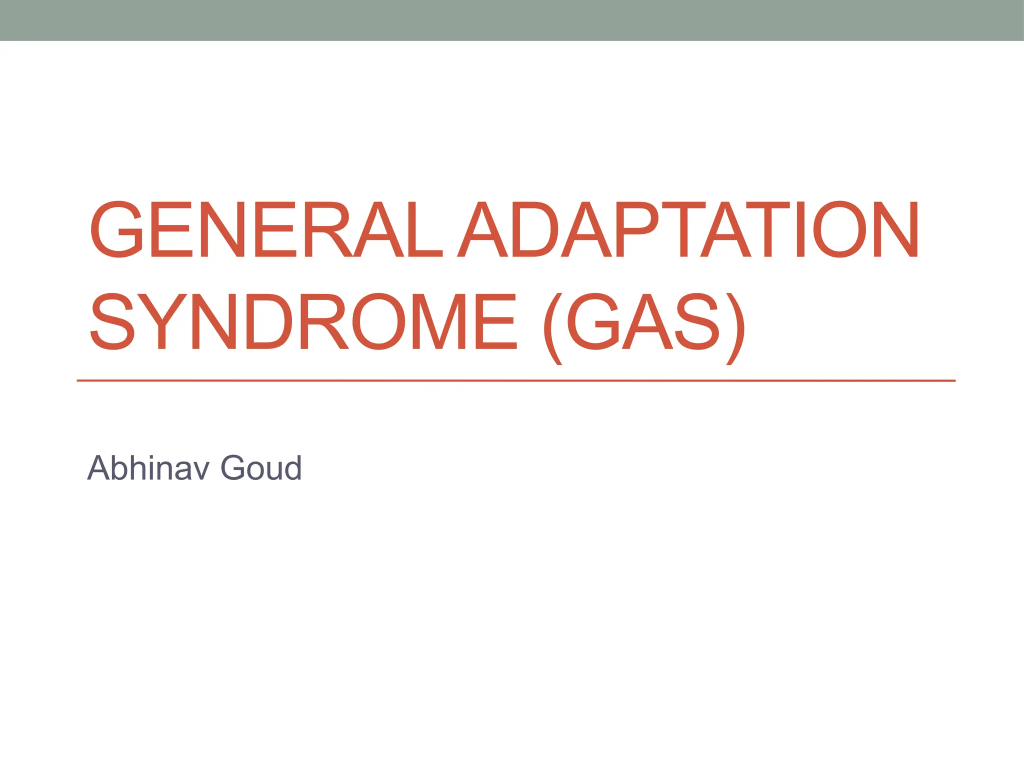 General adaption syndrome in mental health nursing | PPTX