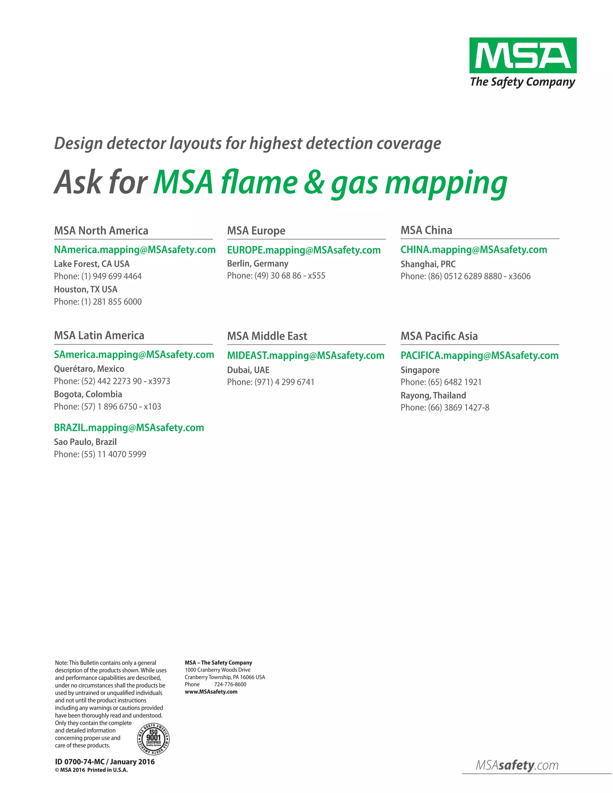 Gas and Flame Detector Mapping | PDF