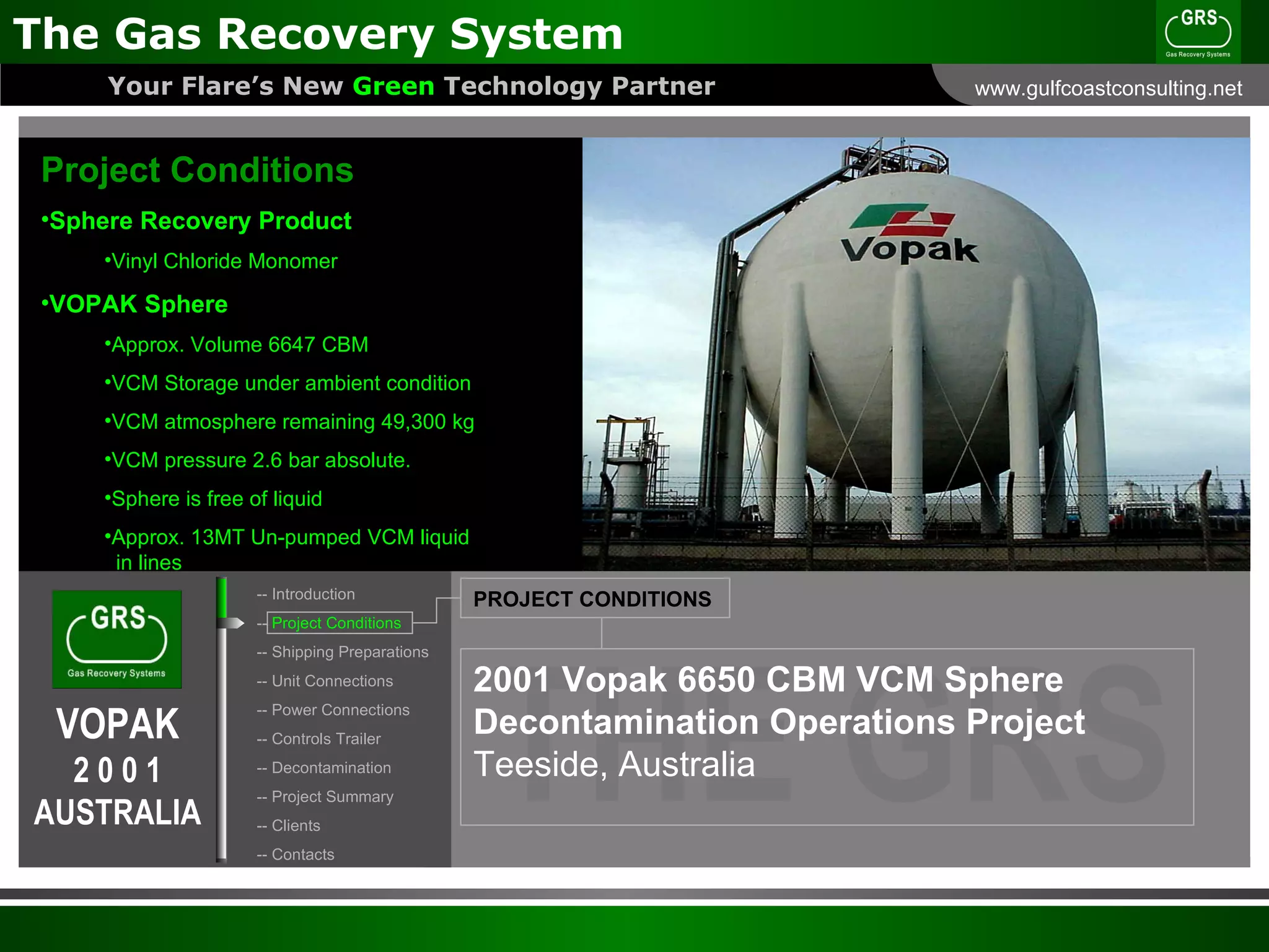 The Gas Recovery Systems - Sphere Decontamination Presentation | PPT