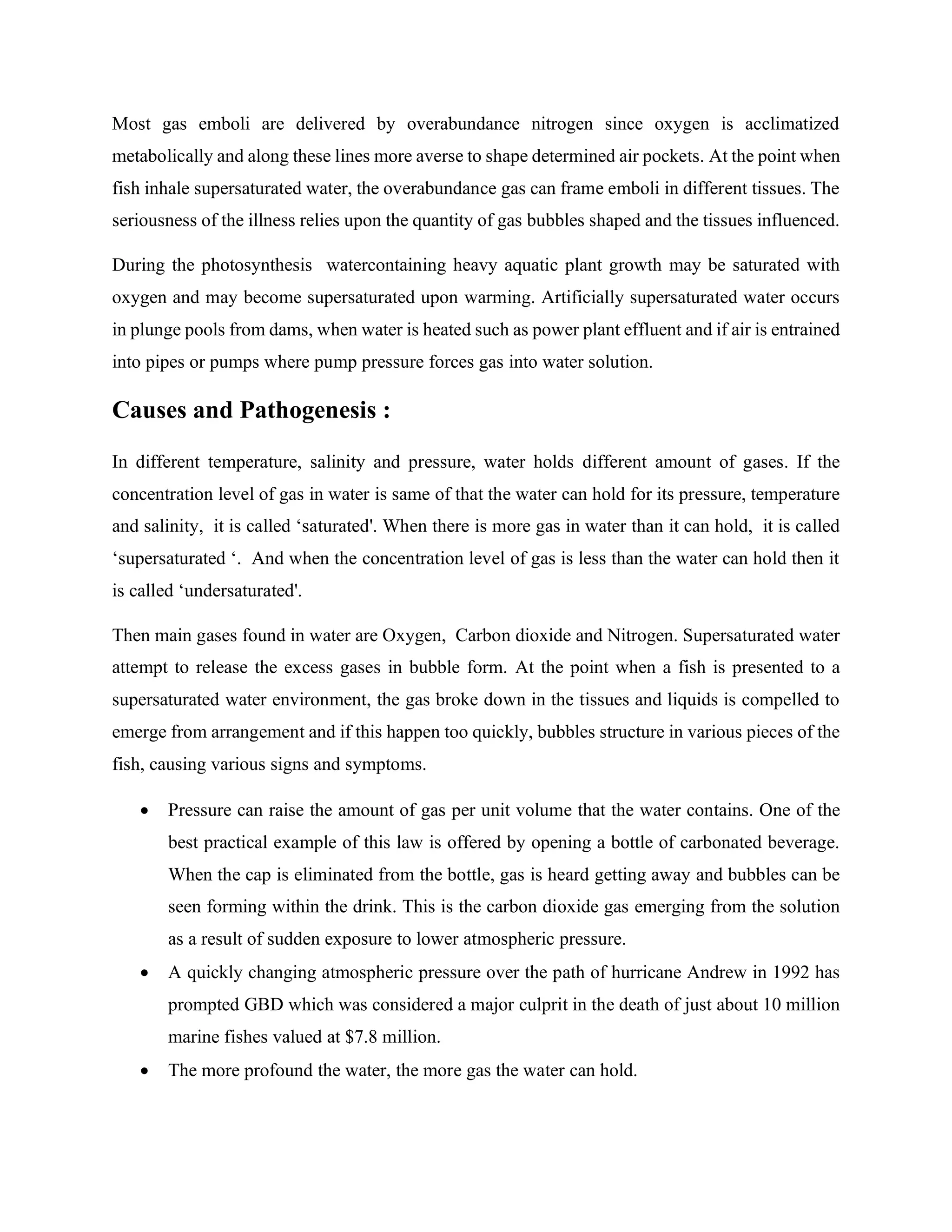 Gas bubble disease of fish | PDF