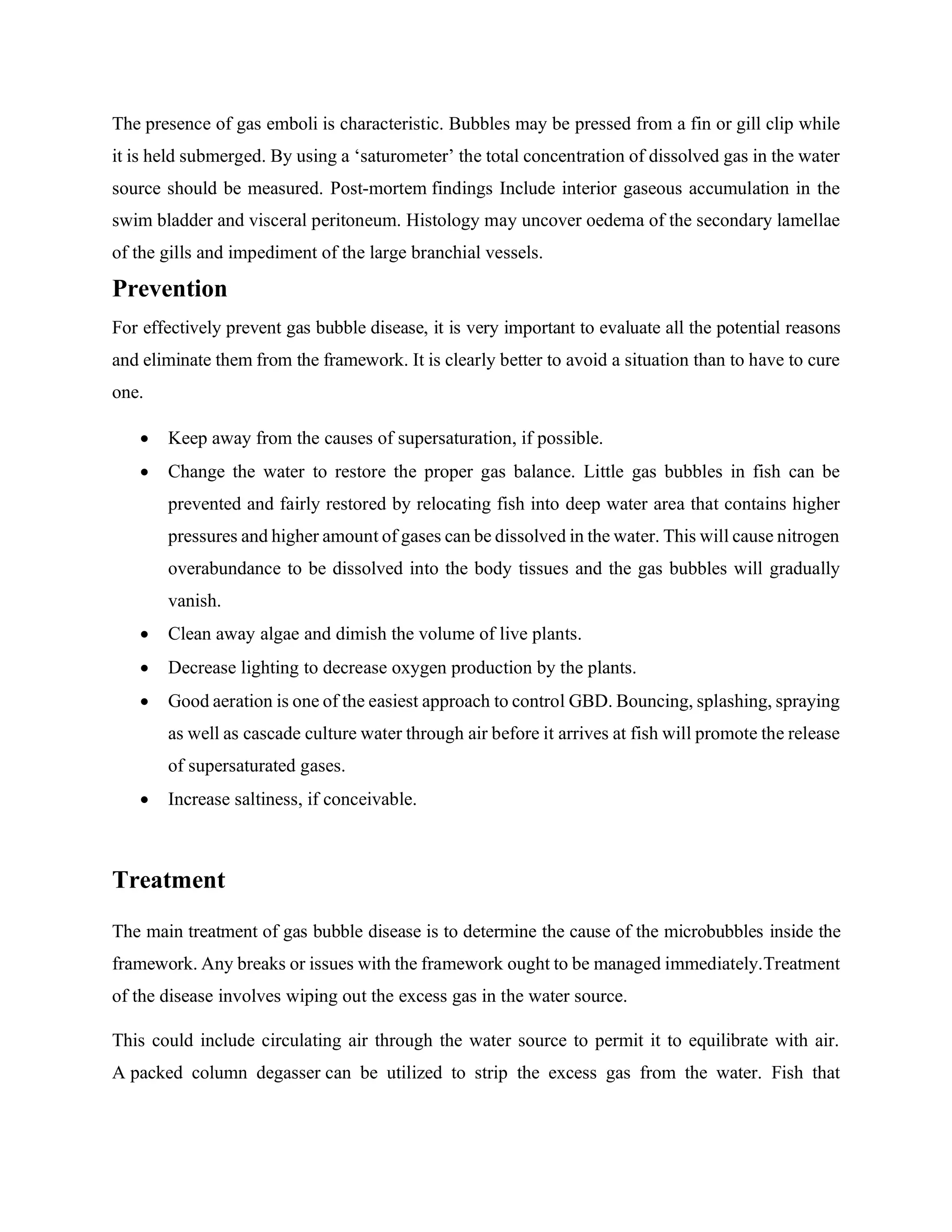 Gas bubble disease of fish | PDF