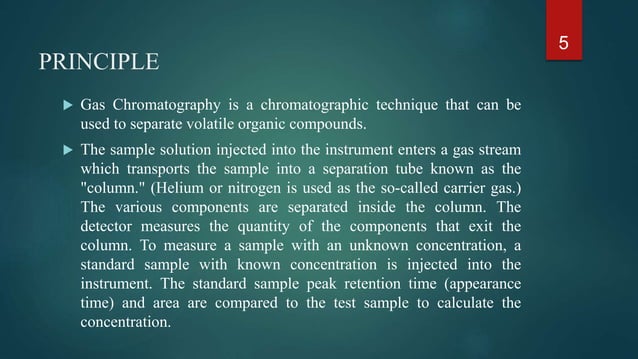 Gas Chromatography Pptx Principle Instrumentation Pptx