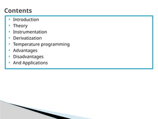 gas chromatography (Gas Solid chromatography and gas Liquid ...