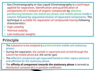 gas chromatography (Gas Solid chromatography and gas Liquid ...