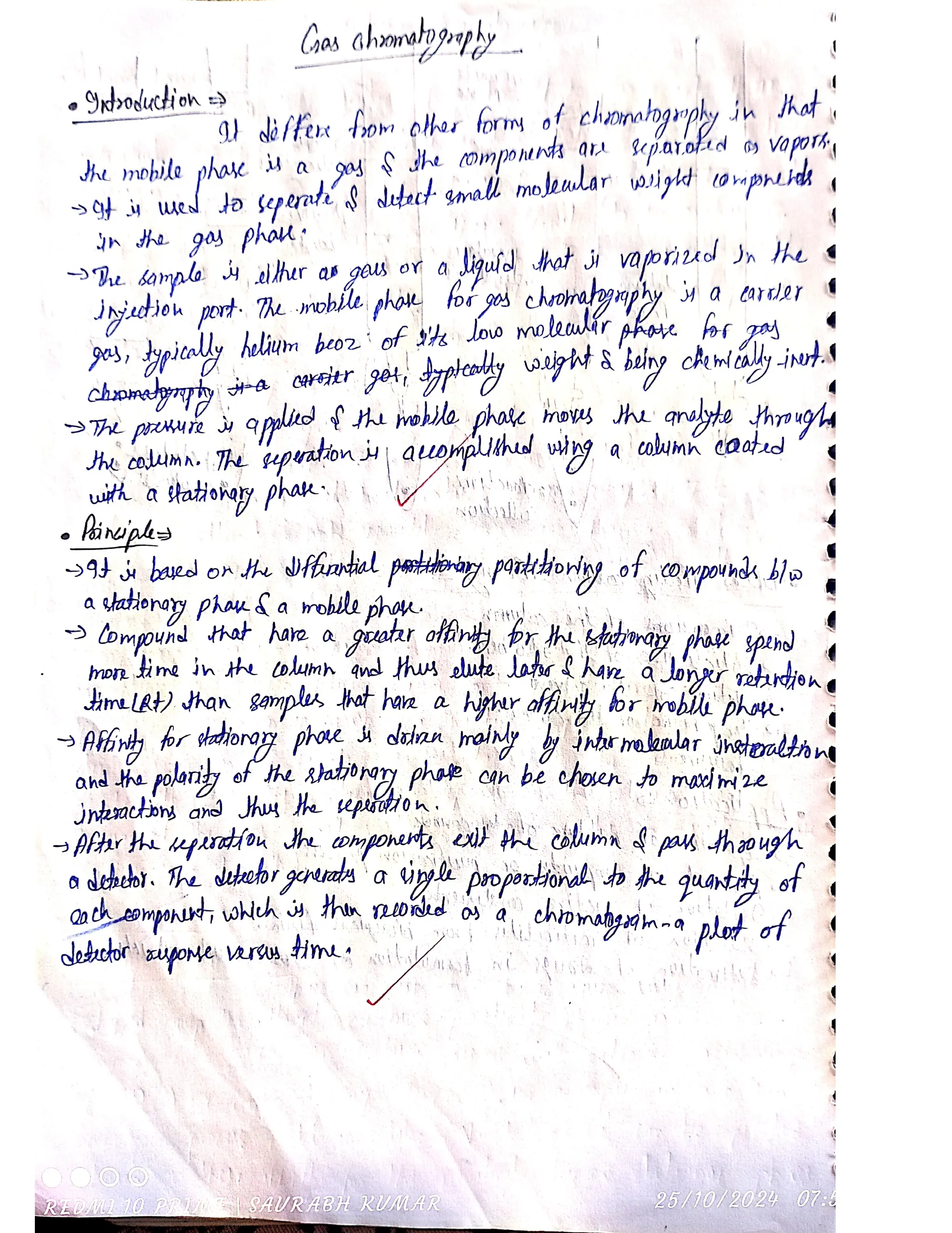 Gas chromatography Hand Written Notes.pdf