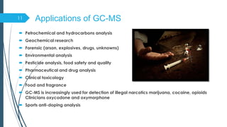 Gas chromatography mass spectrometry | PPTX | Chemistry | Science