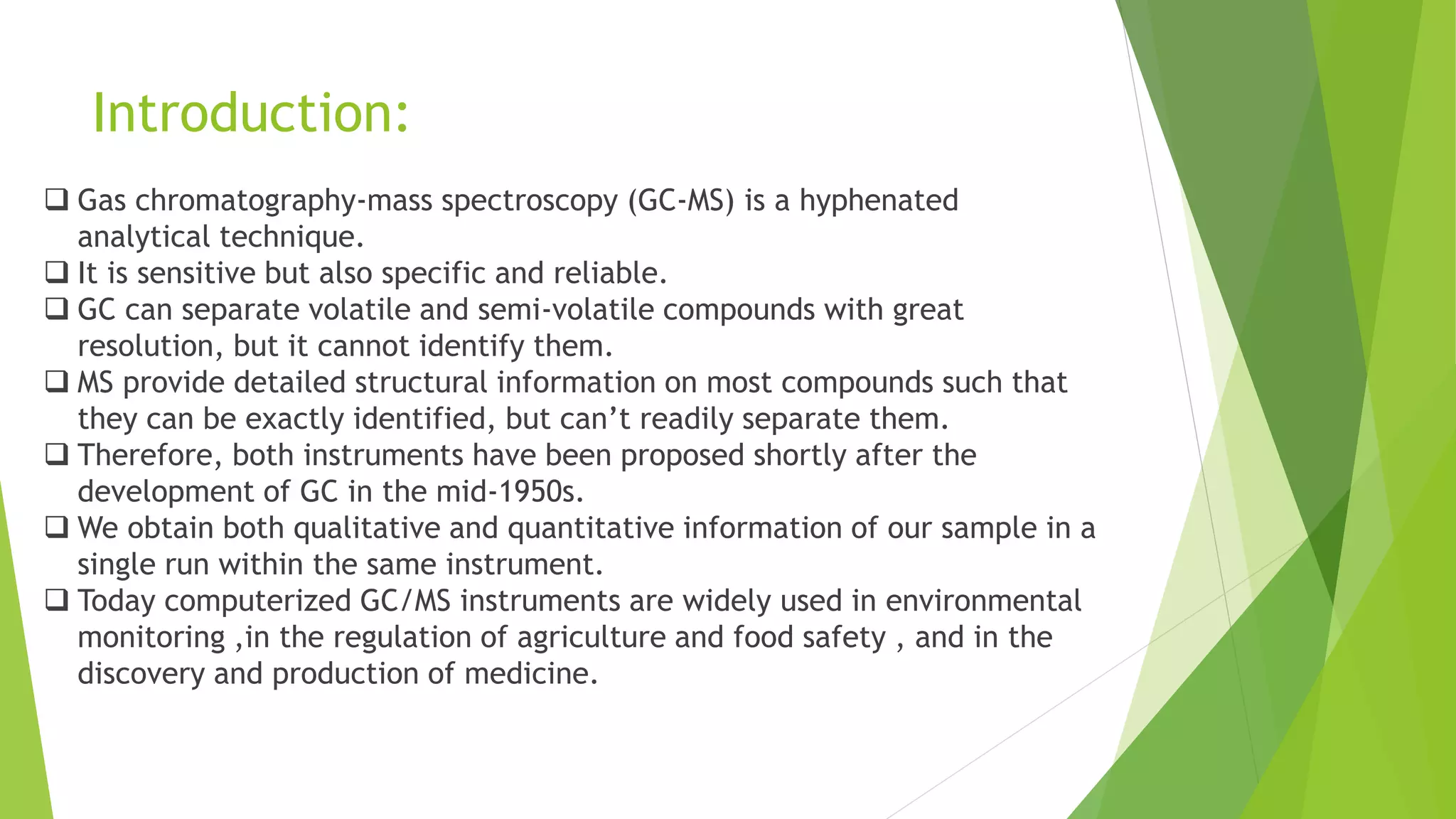 Gas chromatography-Mass spectrometry (GC-MS) | PPTX | Chemistry | Science