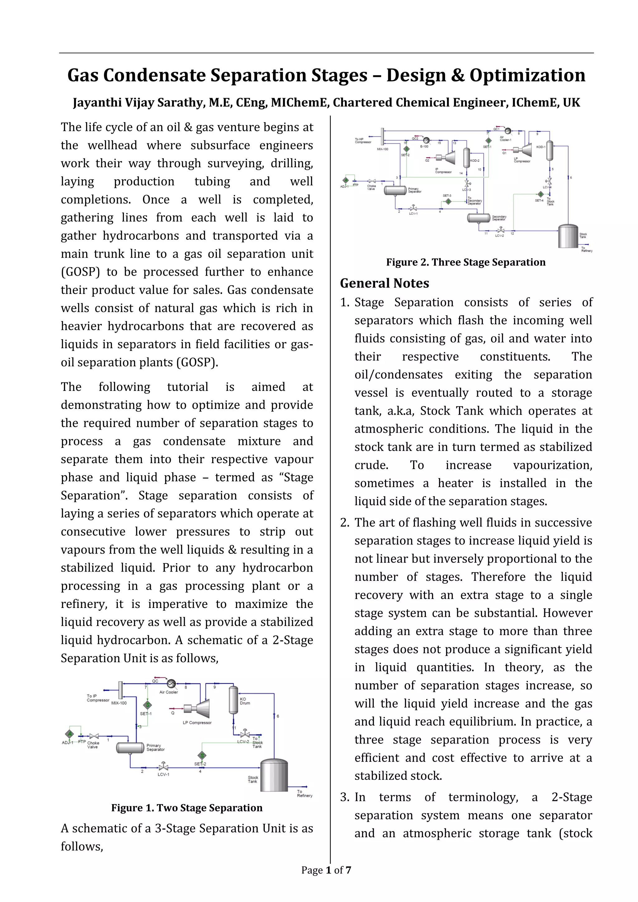 Gas Condensate Separation Stages – Design & Optimization | PDF