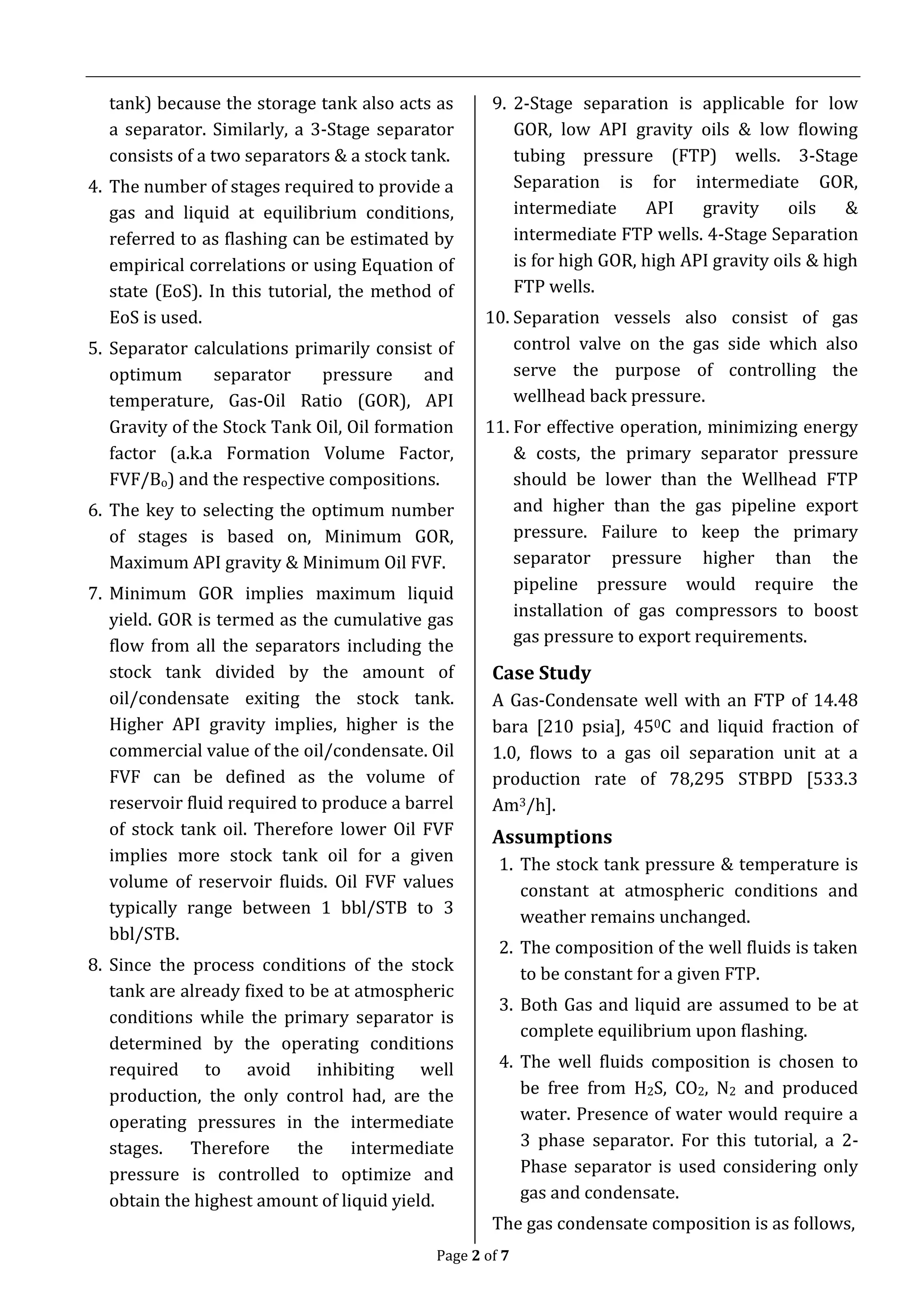Gas Condensate Separation Stages – Design & Optimization | PDF