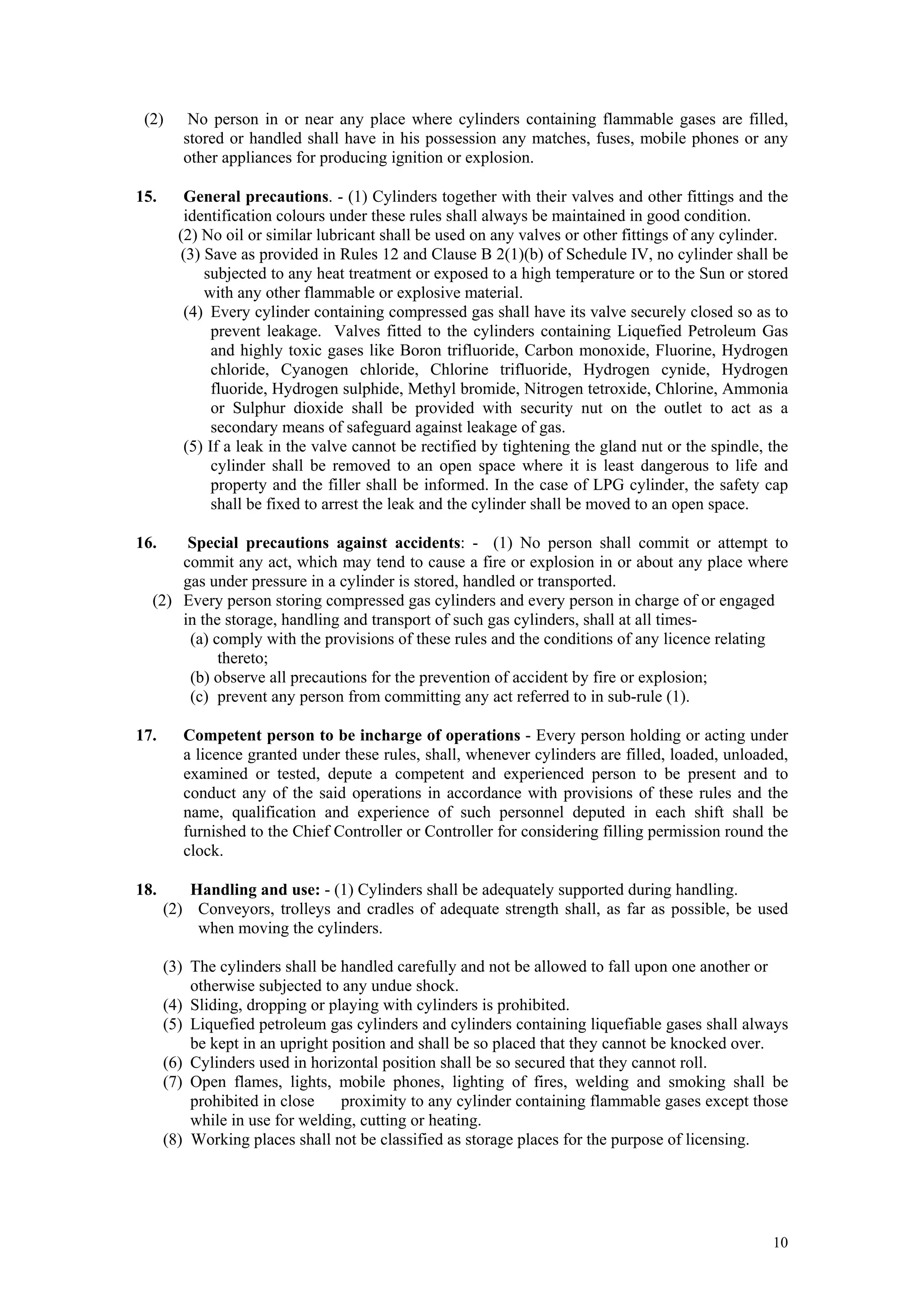 Gas cylinder rule_2004 | PDF