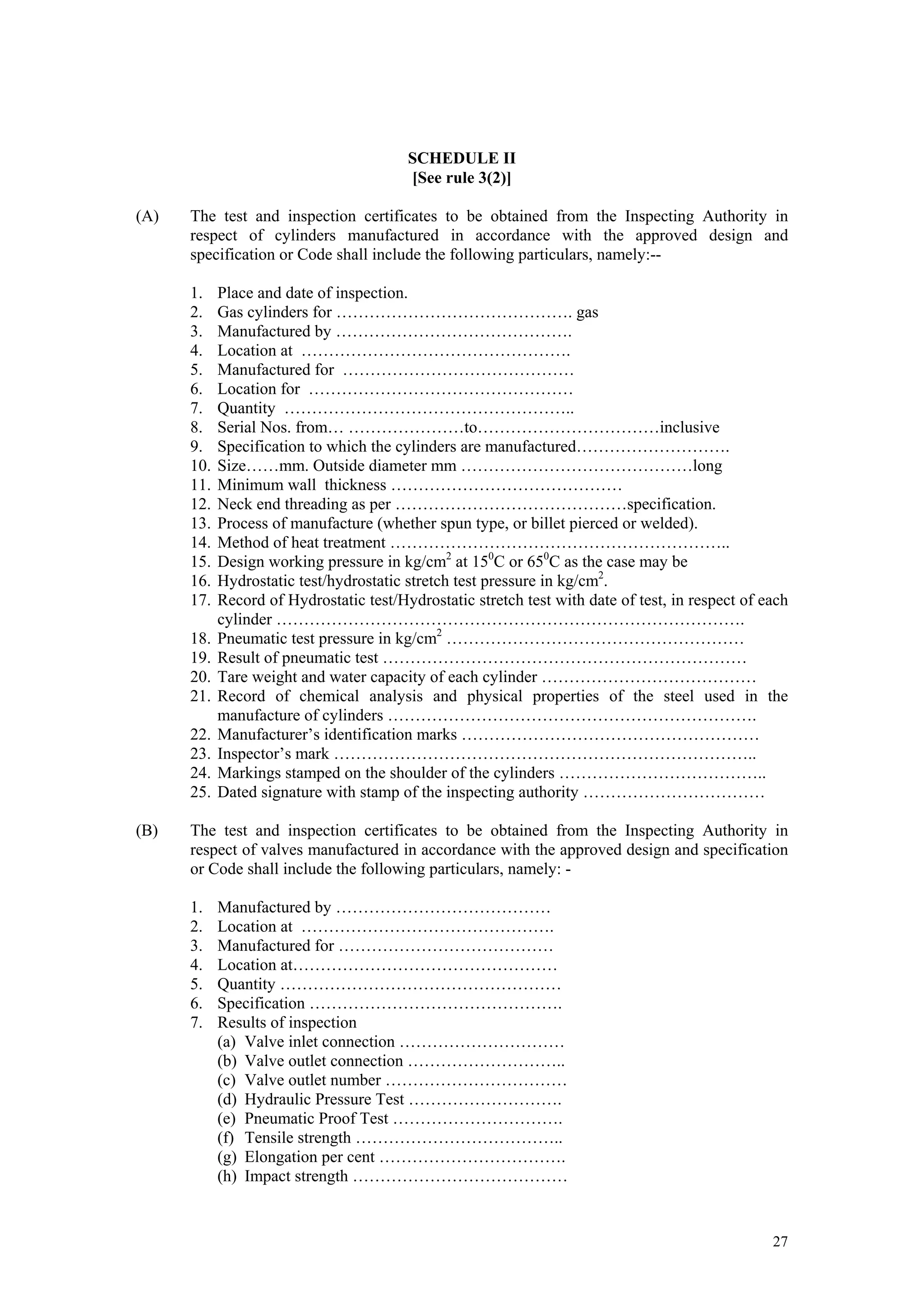 Gas cylinder rule_2004 | PDF