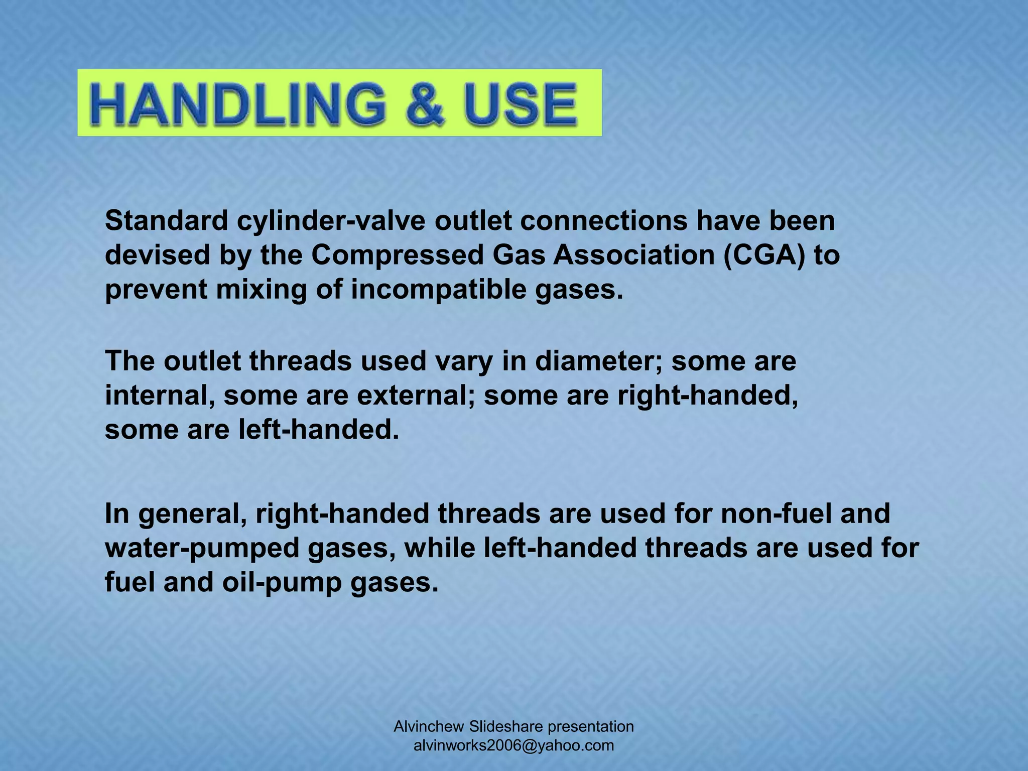 Gas cylinder safety | PPTX