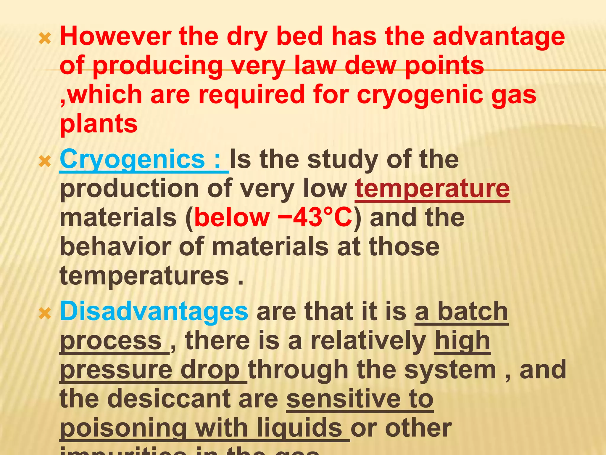 Gas dehydration using solid bed | PPTX