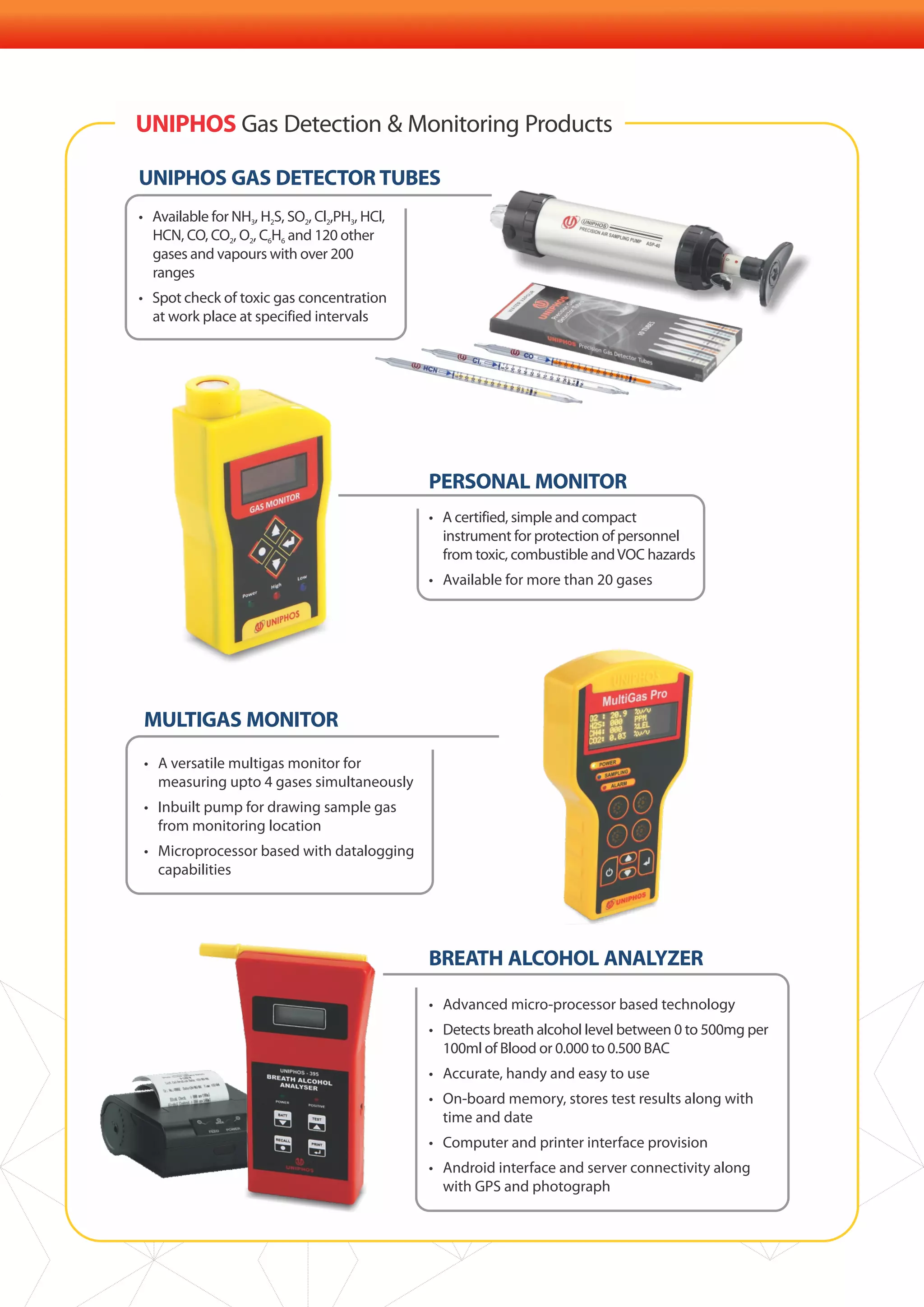UNIPHOS Gas Detection & Monitoring Products | PDF