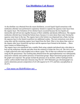 Gas Distillation Lab Report | PDF