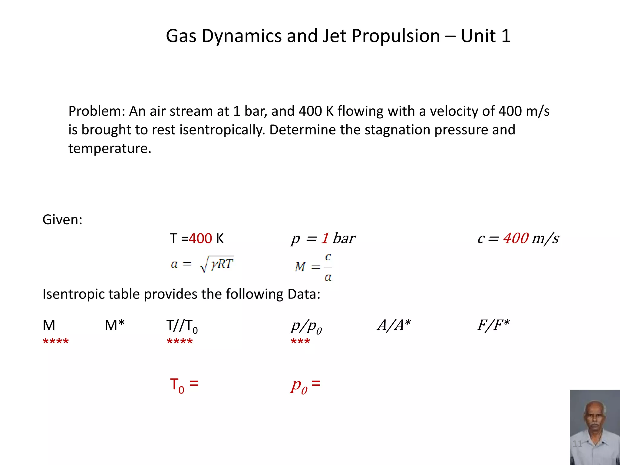 Gas dynamics and jet propulsion – presentationof problemsanswers | PPTX