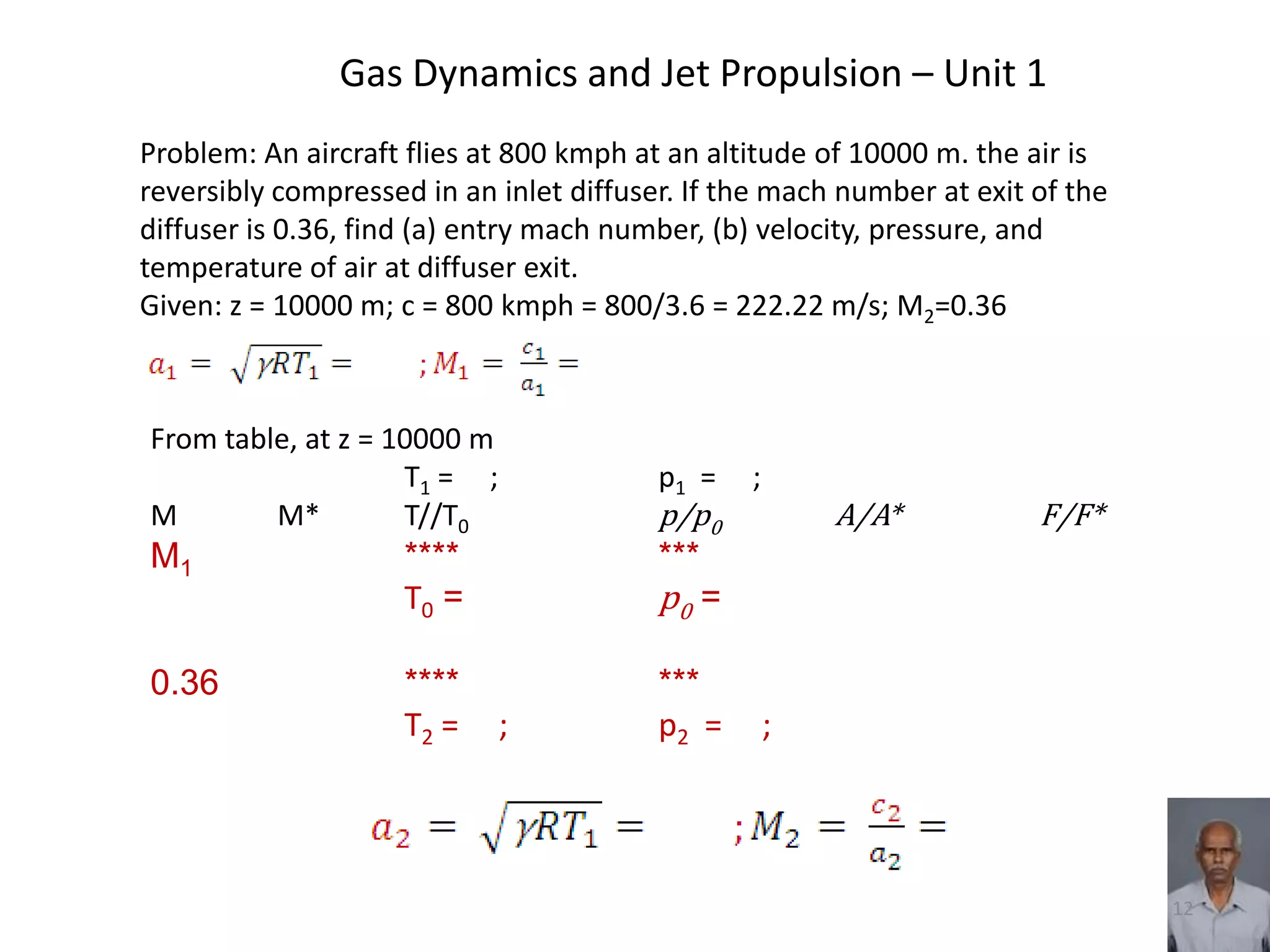 Gas dynamics and jet propulsion – presentationof problemsanswers | PPTX