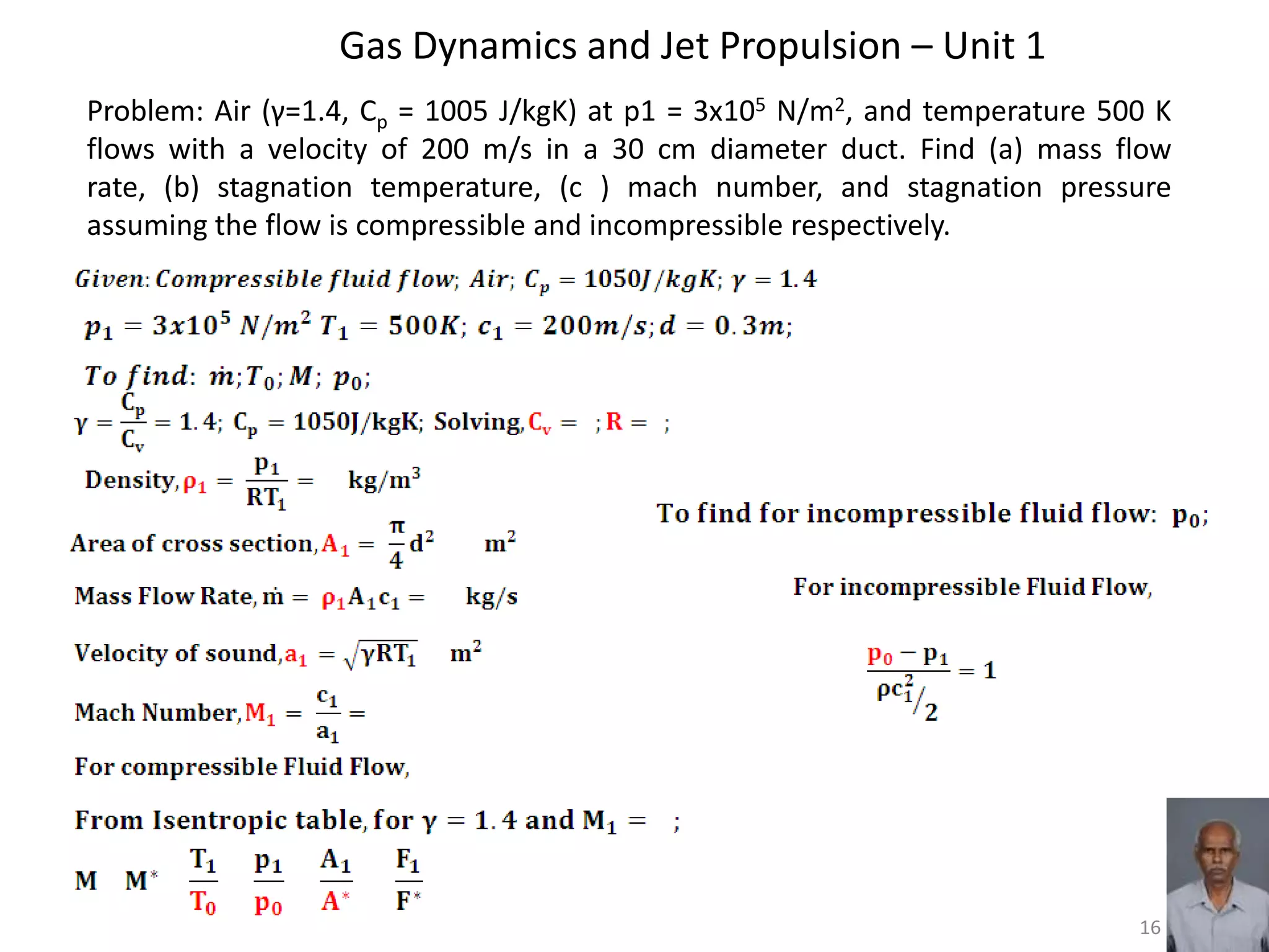 Gas dynamics and jet propulsion – presentationof problemsanswers | PPTX