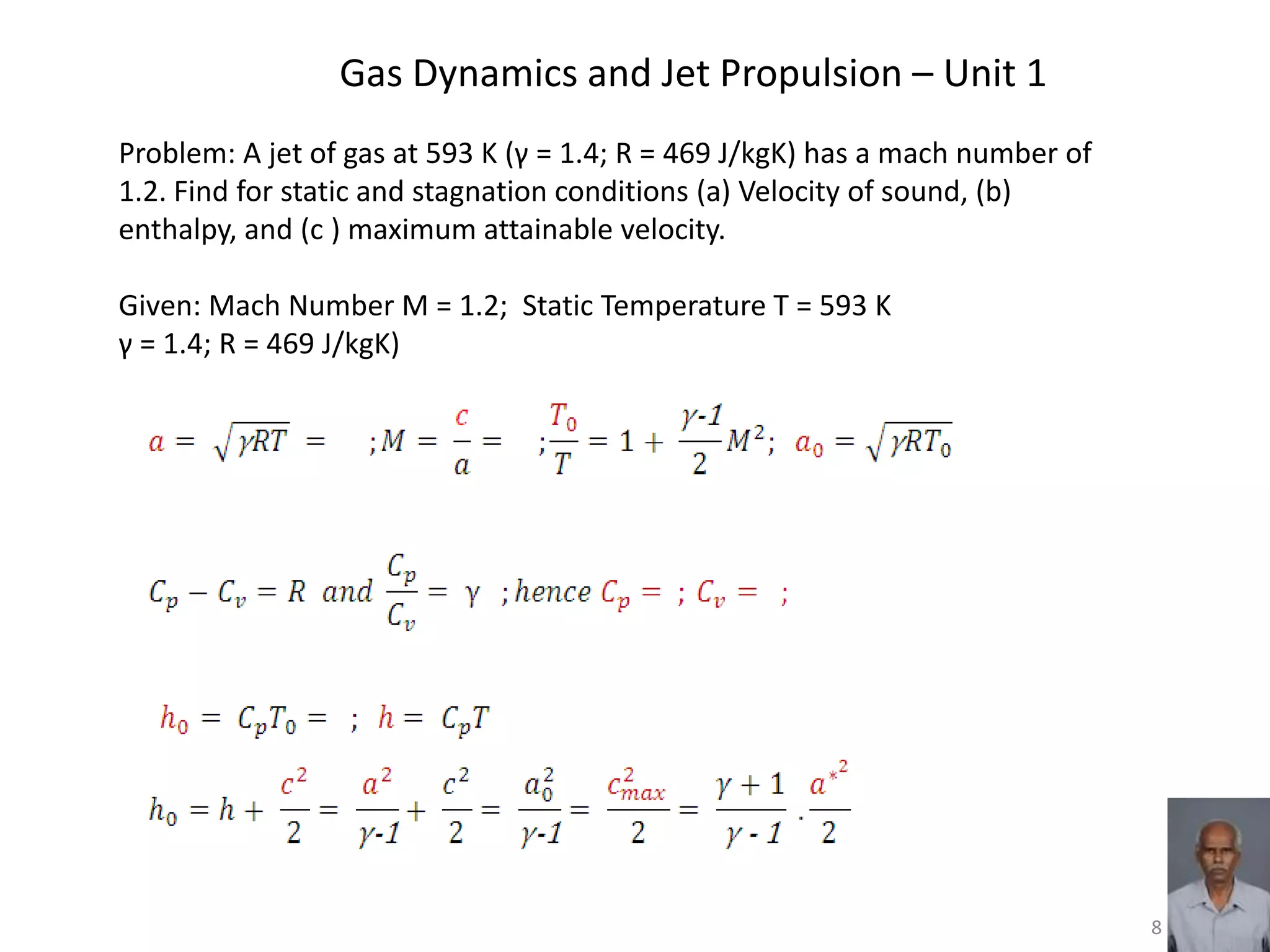 Gas dynamics and jet propulsion – presentationof problemsanswers | PPTX